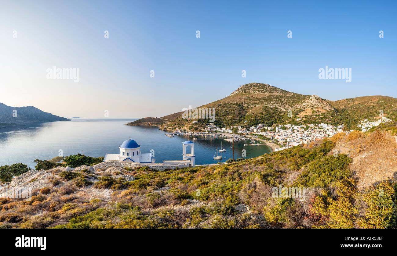 Greece, Fourni Korseon archipelago, Fourni island, the main harbour of ...