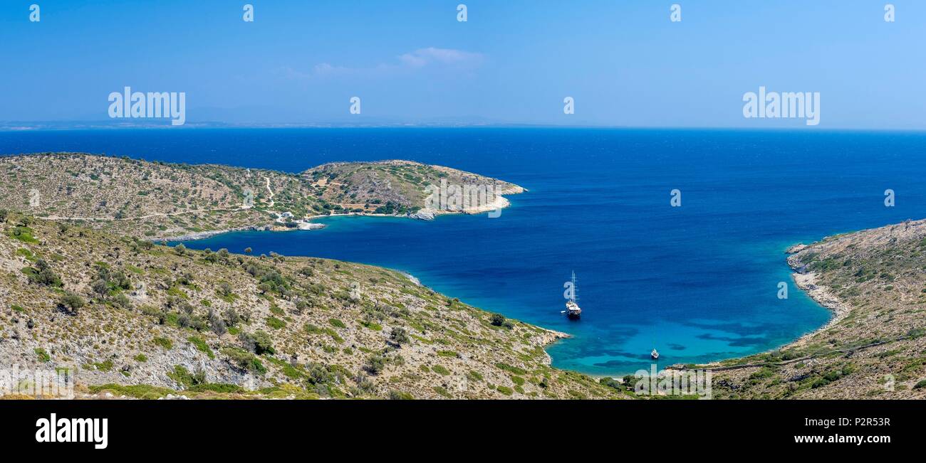 Geece, Dodecanese archipelago, Agathonisi island, Poros bay Stock Photo ...