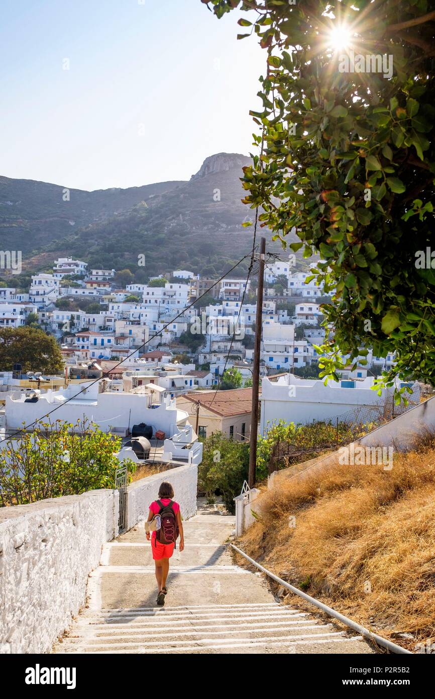 Greece, Fourni Korseon archipelago, Fourni island, Fourni village Stock ...