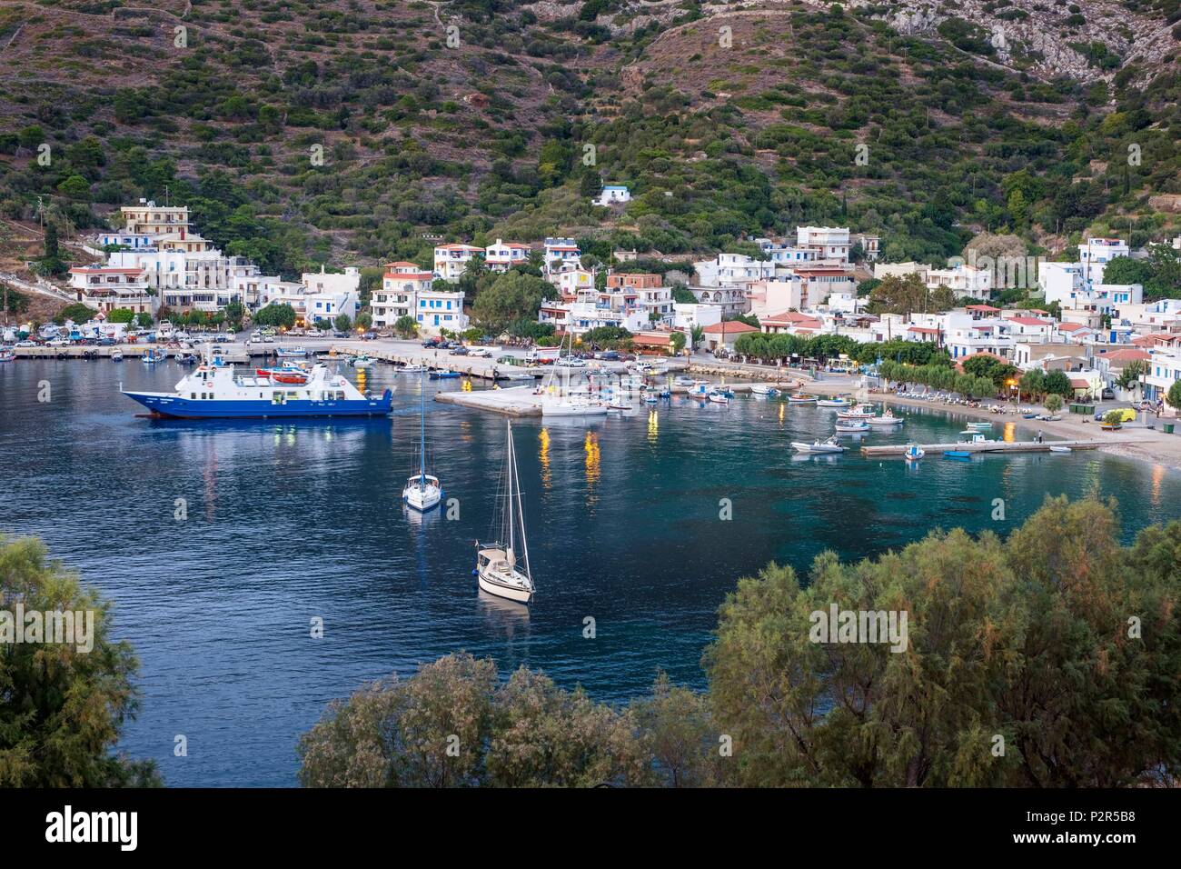 Greece, Fourni Korseon archipelago, Fourni island, the main harbour of ...