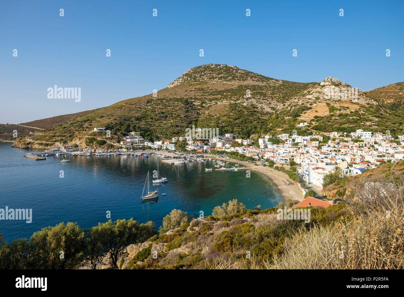 Greece, Fourni Korseon archipelago, Fourni island, the main harbour of ...