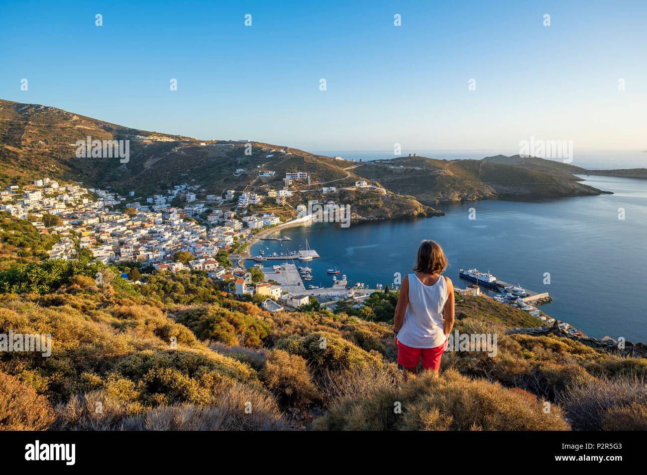 Greece, Fourni Korseon archipelago, Fourni island, the main harbour of ...
