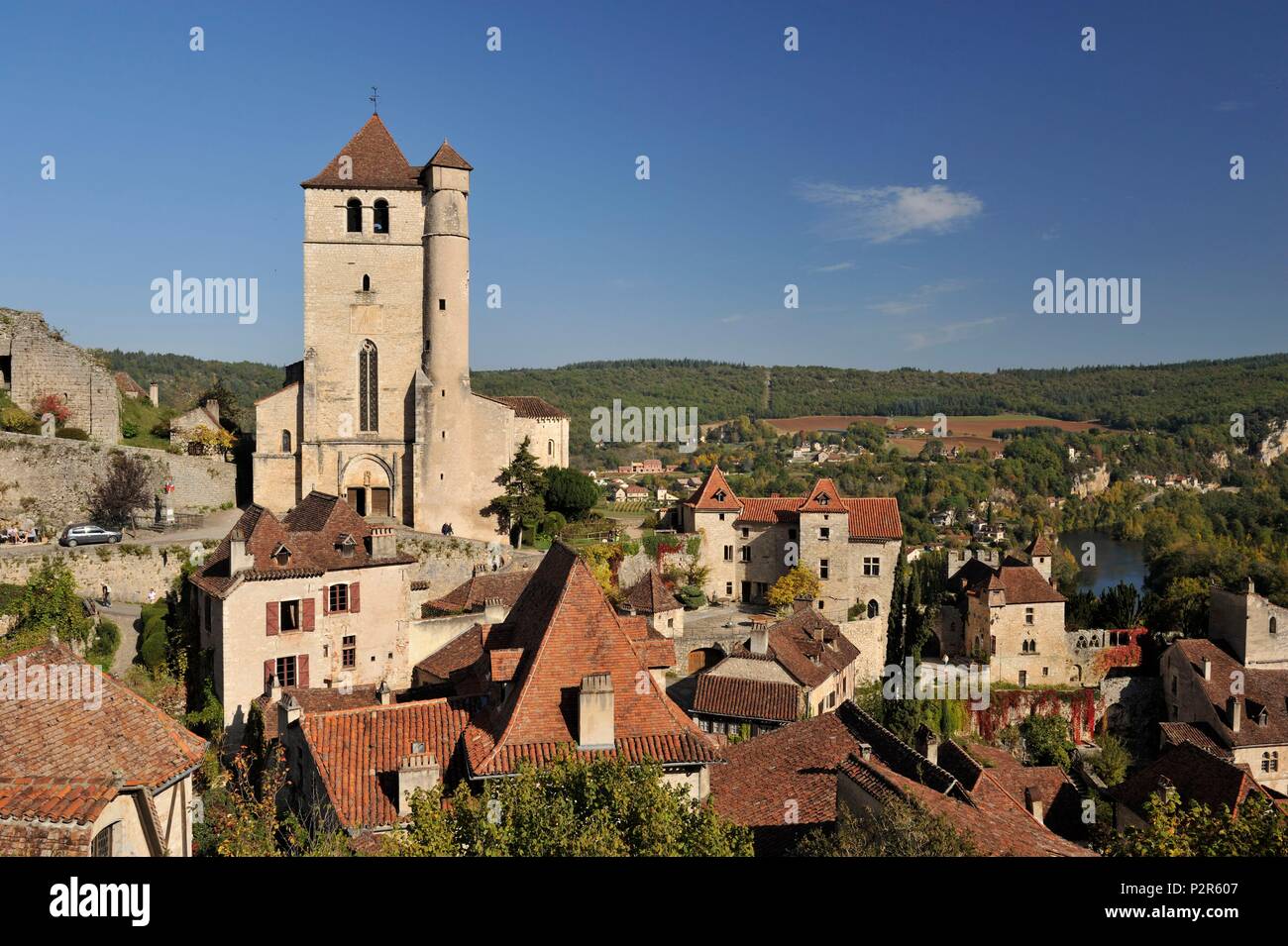 France, Lot, Saint Cirq Lapopie, village labeled Most Beautiful ...