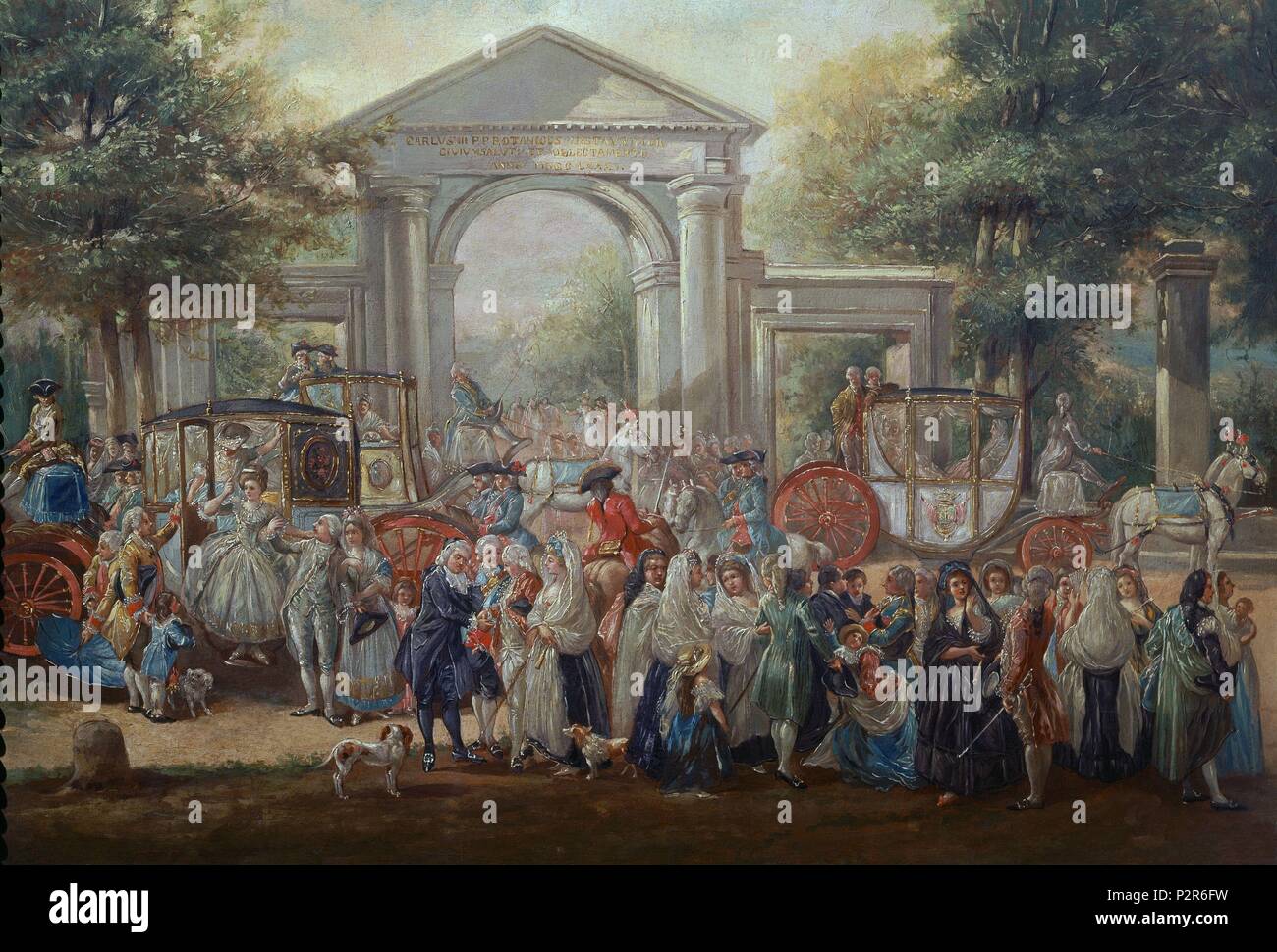 Celebration in the Botanic Garden. 18th century. Spanish Rococo. Madrid ...