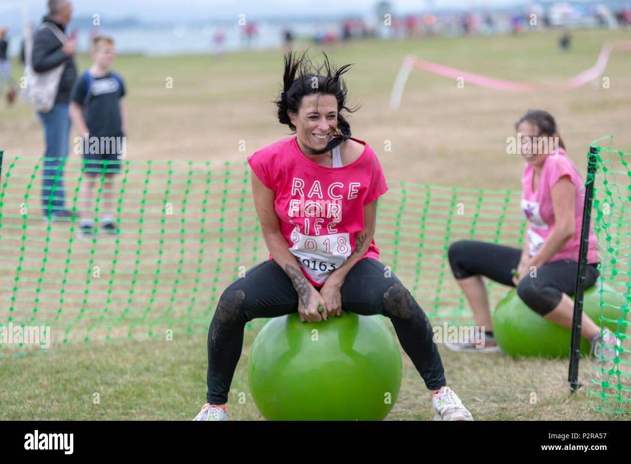 Women on space hoppers hi-res stock photography and images - Alamy
