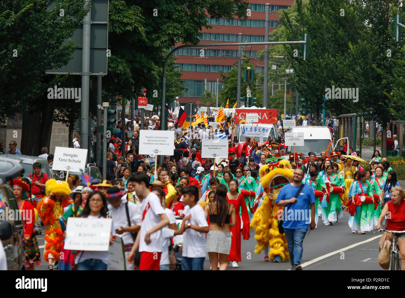 Frankfurt, Germany. 16th June 2018. The huge parade makes their way ...