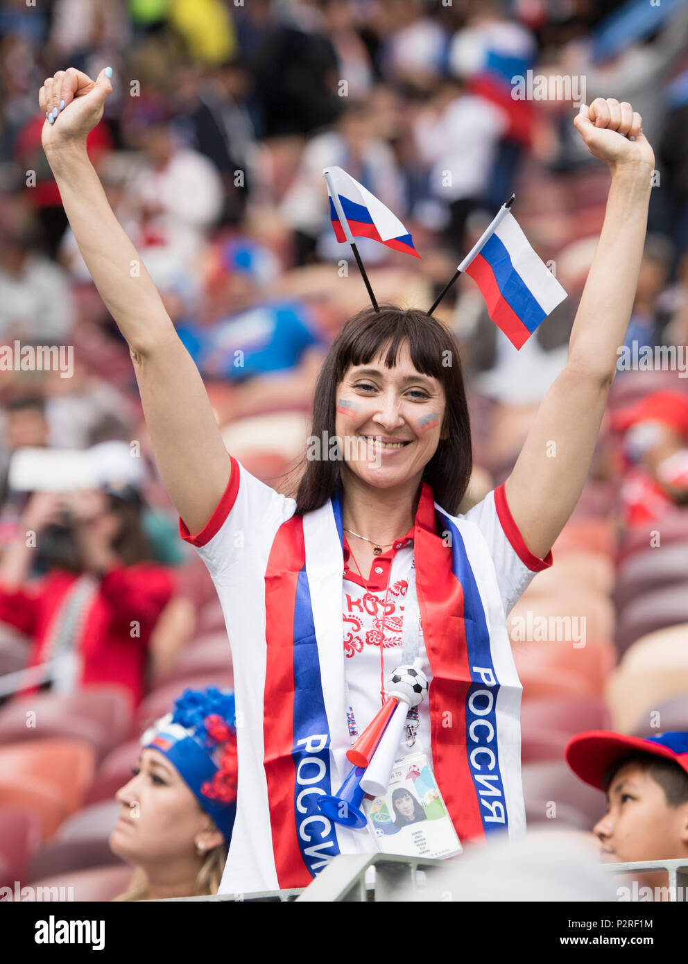 Russian football fans russia soccer woman hi-res stock photography and ...