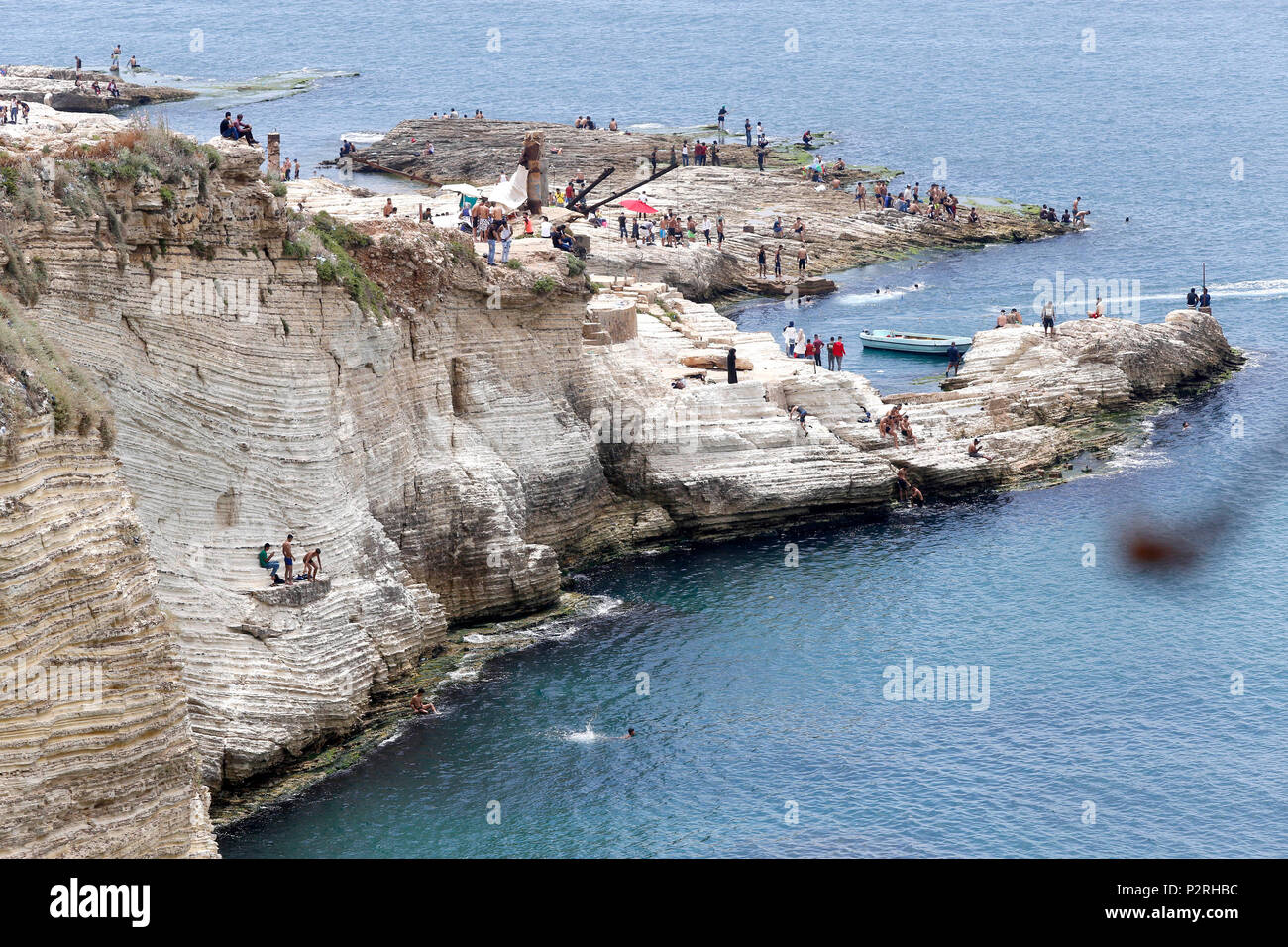 Beirut, Lebanon. 16th June, 2018. People enjoy themselves at a beach in ...