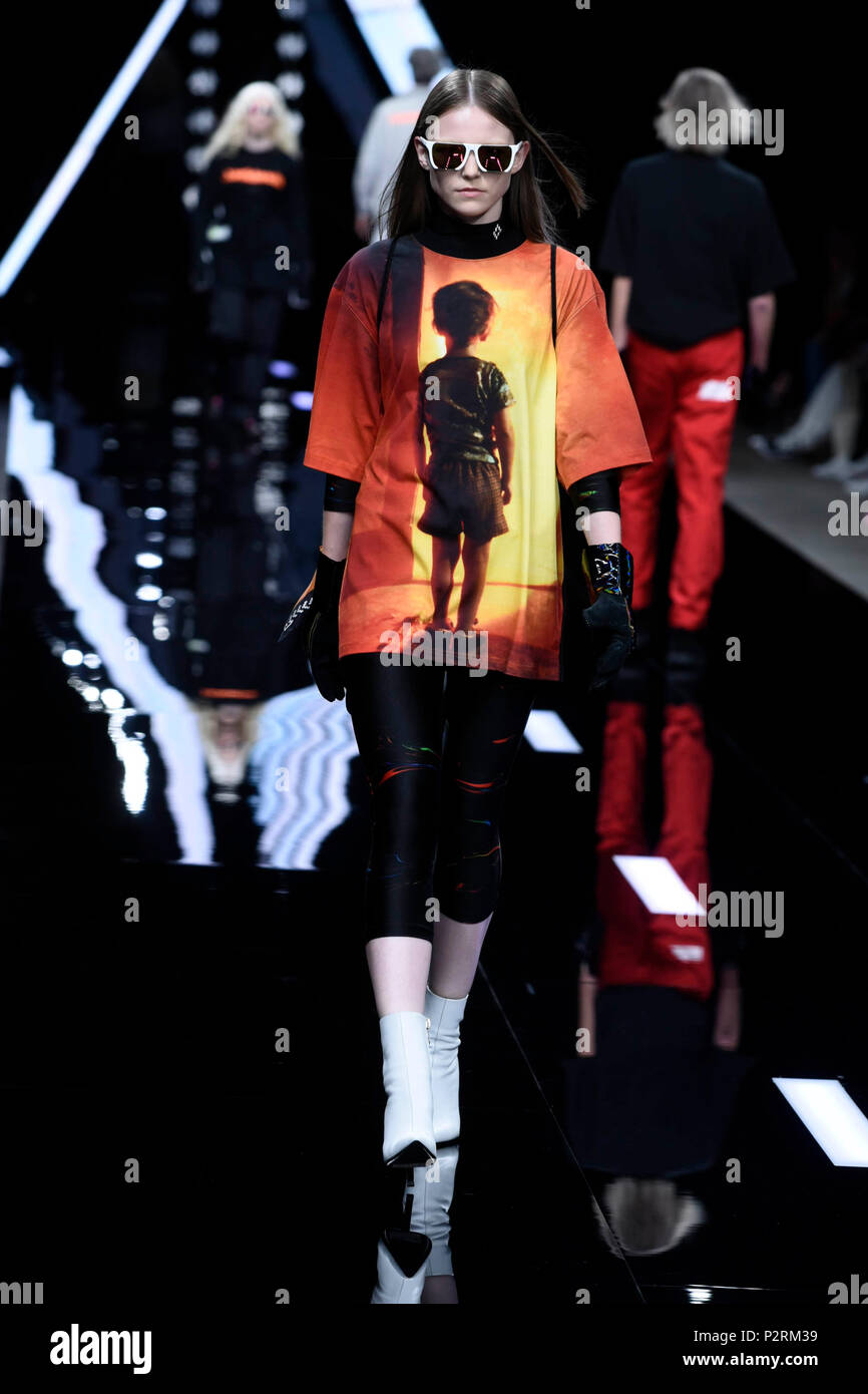 Milan, Italy. 17th June, 2018. Marcelo Burlon fashion show In the ...