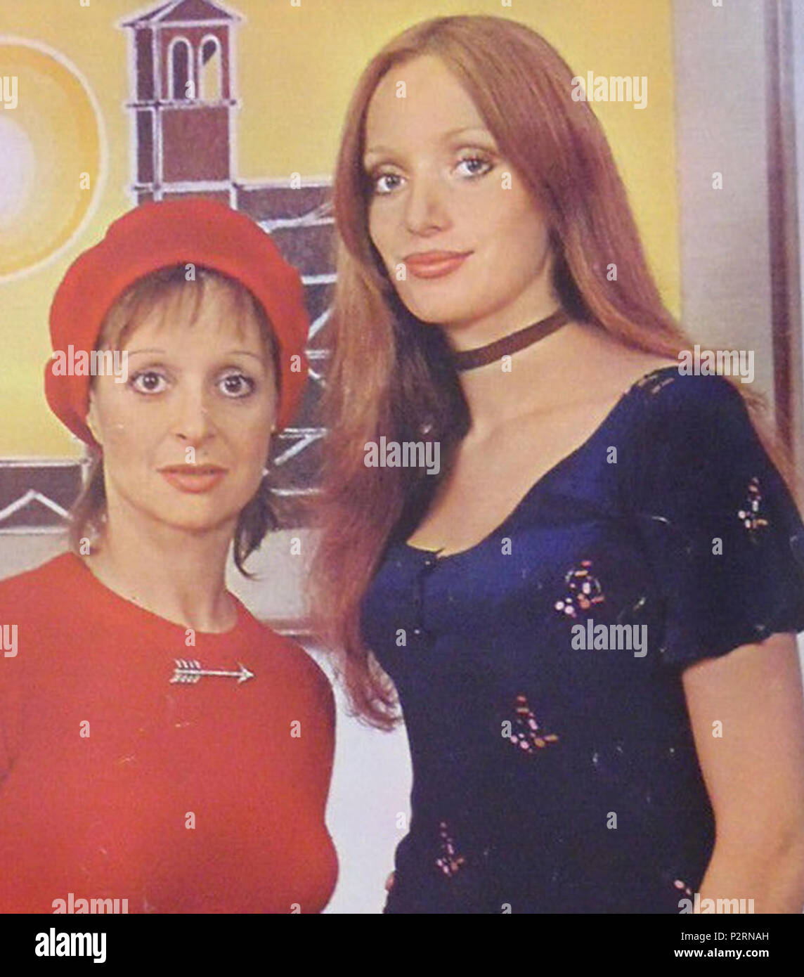 . Italian actresses Adriana Asti and Delia Boccardo in Rome, on the set ...