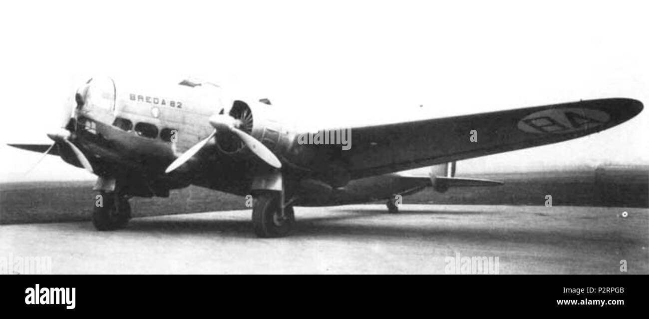 . English: Italian Breda Ba.82 medium bomber prototype . Late 1930s ...
