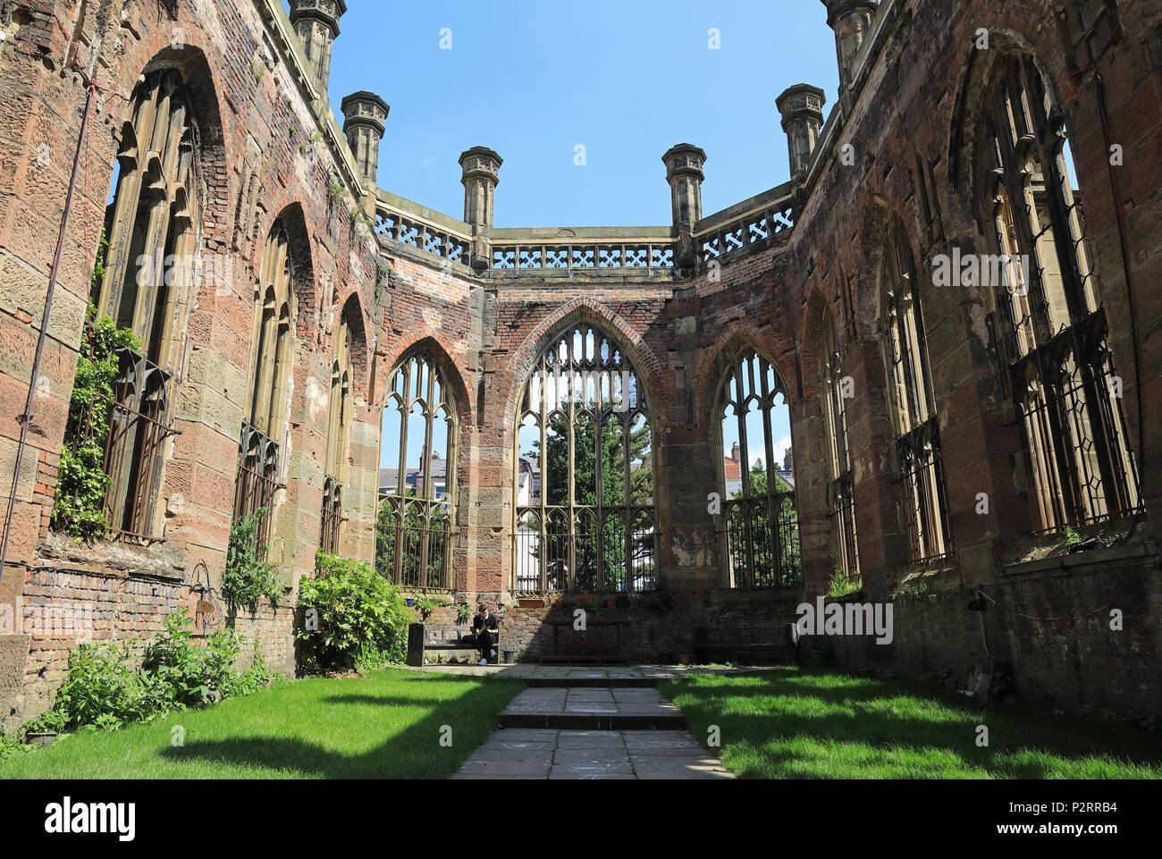 St Luke's Church, bombed in the Blitz in WW2 in May 1942, and commonly ...