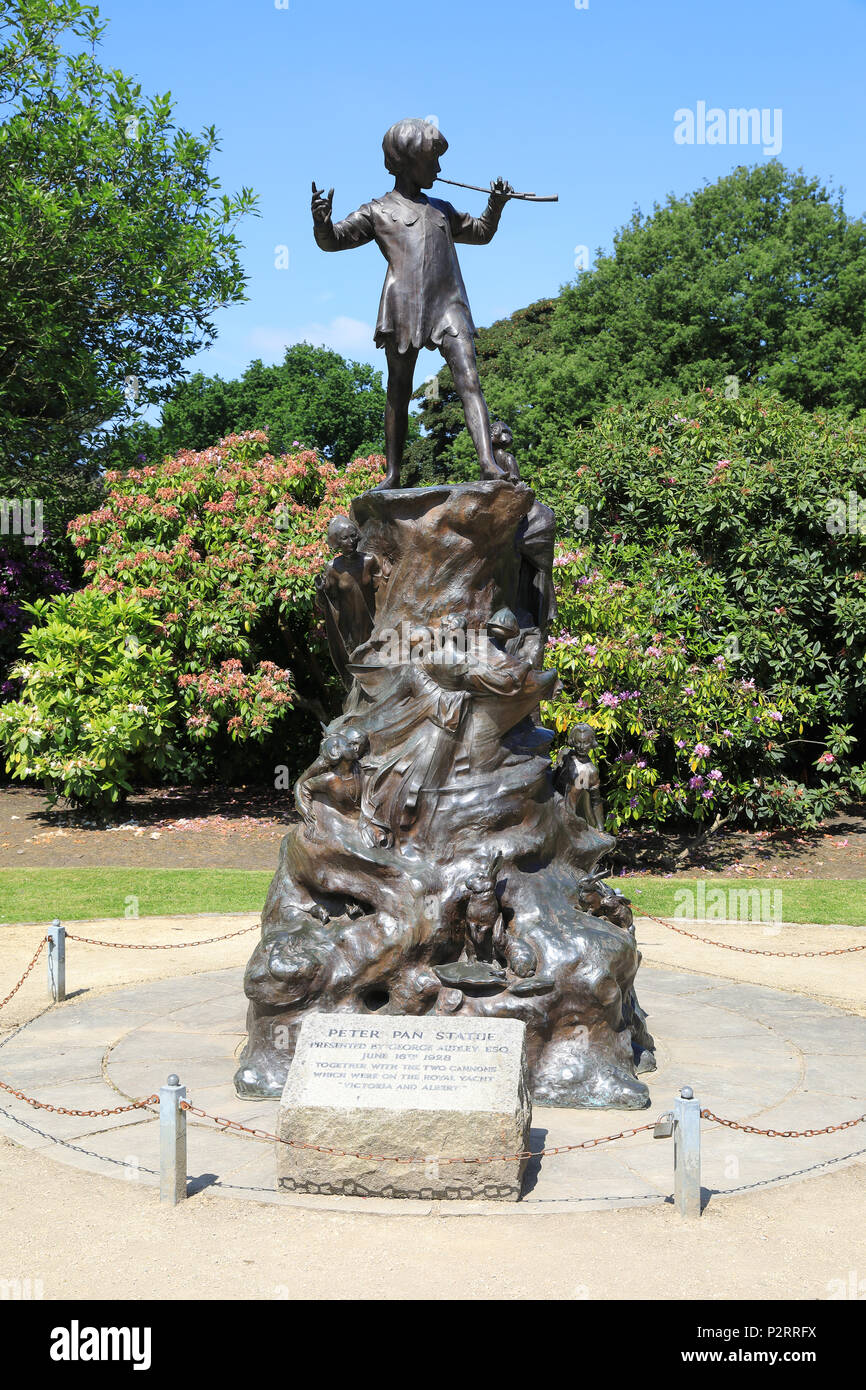 Statue of Peter Pan, a gift from George Audley, next to Sefton Park ...