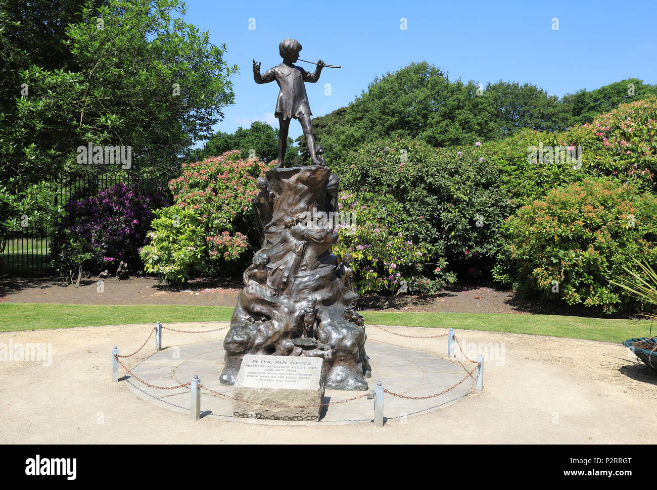 Statue of Peter Pan, a gift from George Audley, next to Sefton Park ...