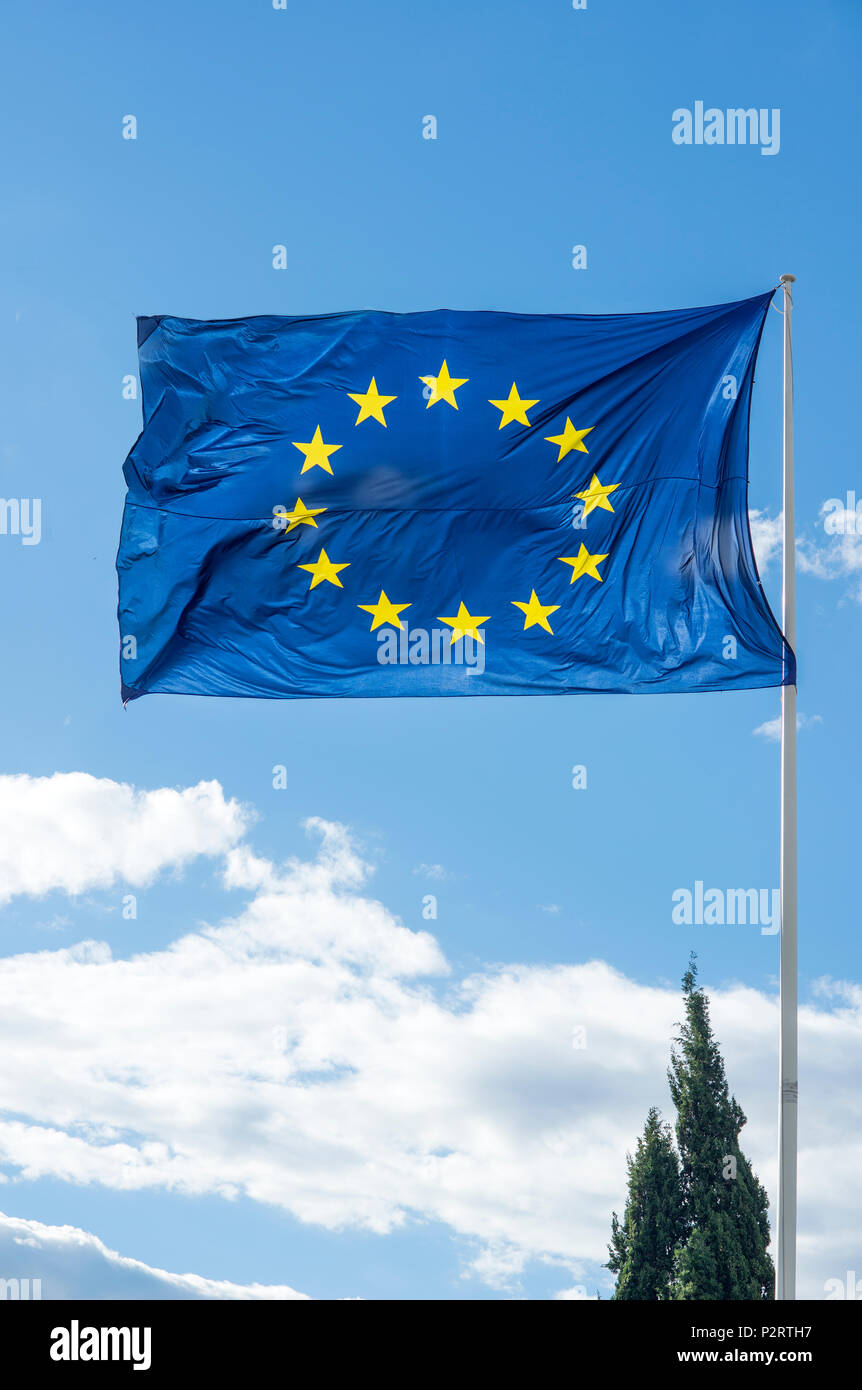 Eu flag waving hi-res stock photography and images - Alamy