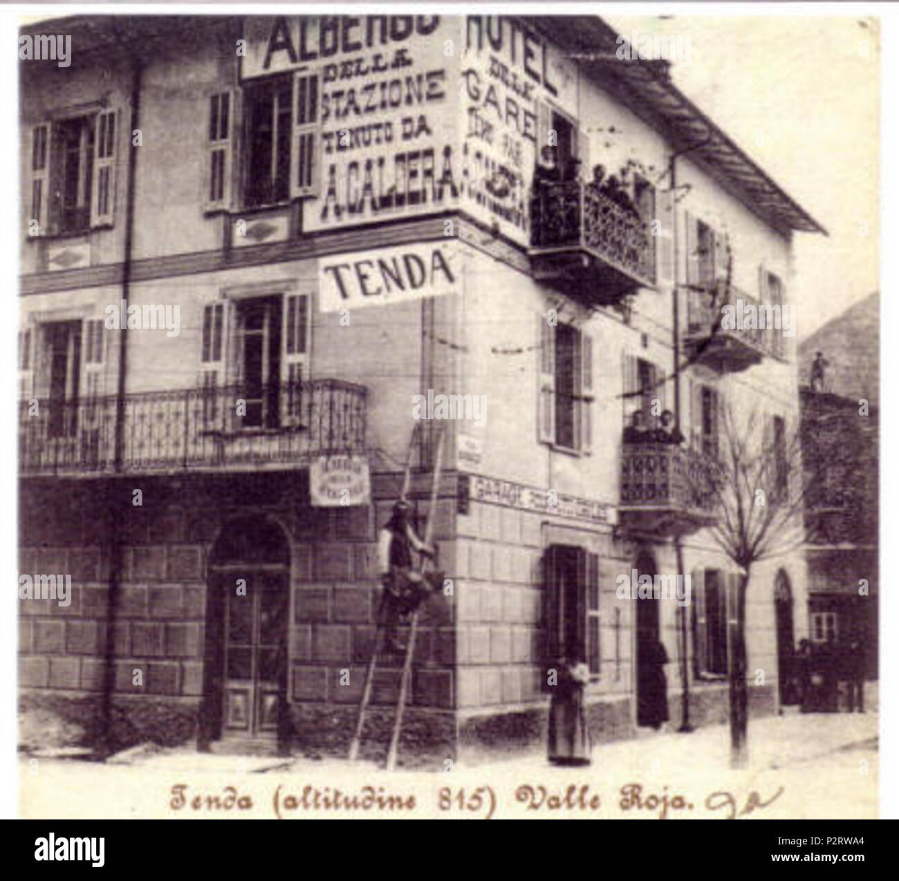 . English: Albergo della Stazione in Tenda, Italy now Tende, France ...