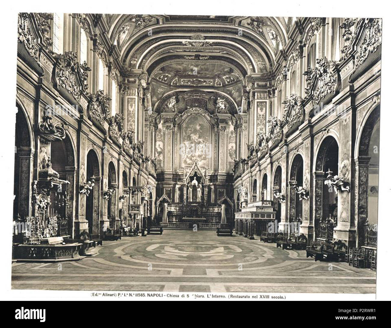 . Italiano: 'Napoli - Chiesa di Santa Chiara. L'interno (Restaurato nel ...