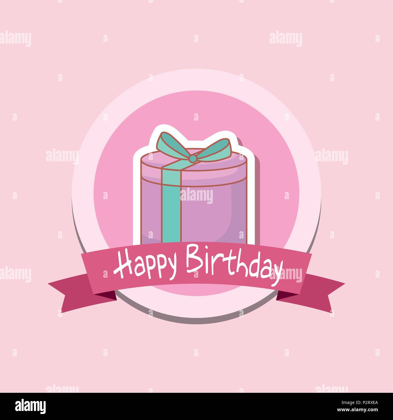 happy birthday frame with gift box vector illustration design Stock ...