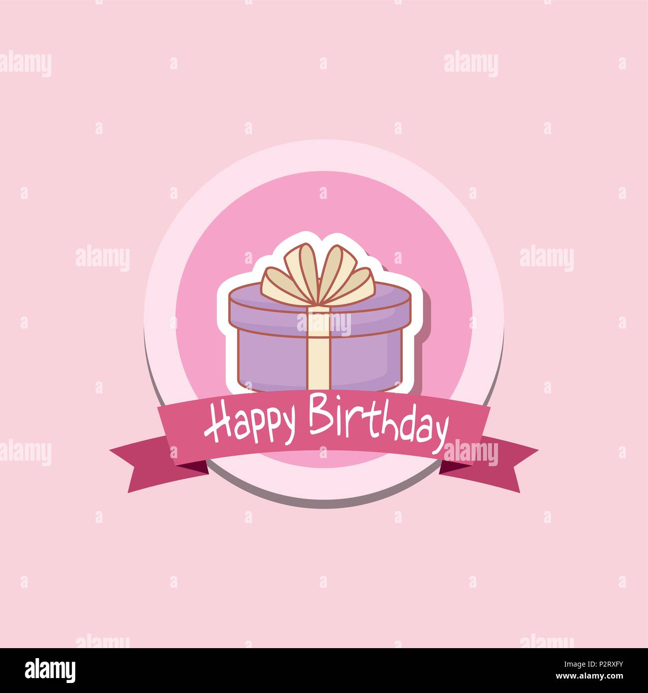 happy birthday frame with gift box vector illustration design Stock ...
