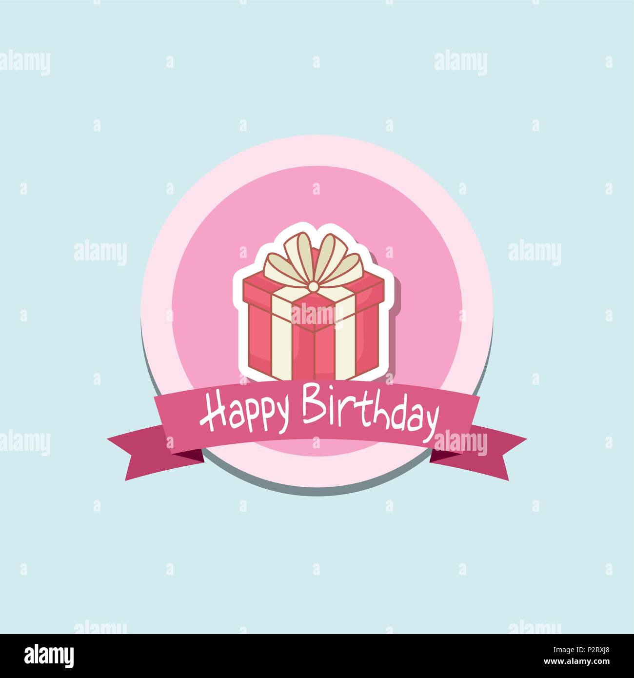happy birthday frame with gift box vector illustration design Stock ...