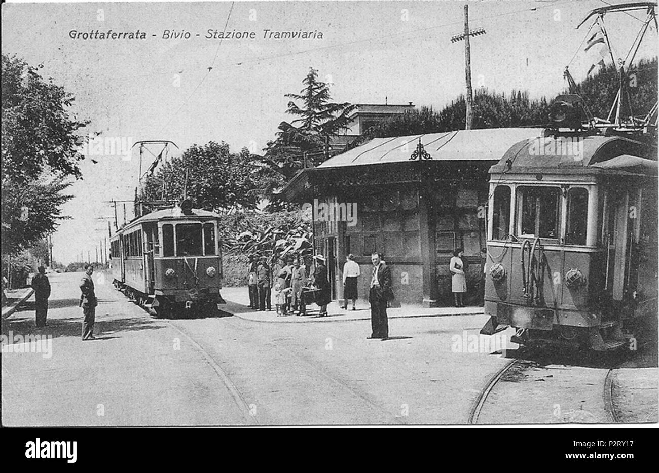 . A STEFER 70 tram in service on the Roman Castles railway, here at ...