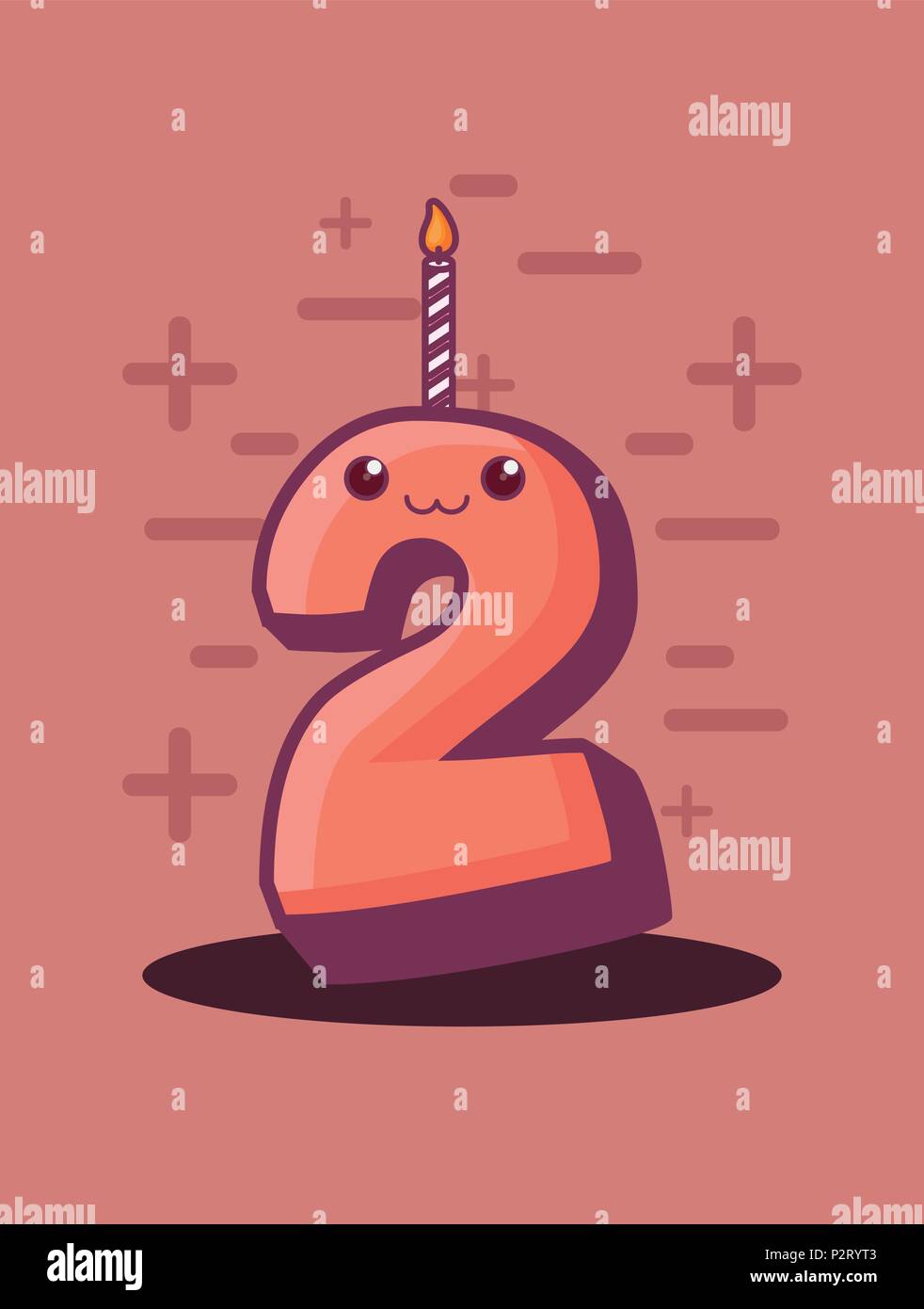 number two kawaii comic character vector illustration design Stock ...