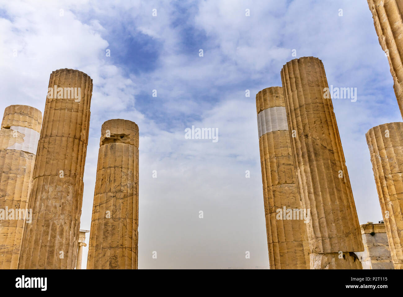 Propylaea Ancient Entrance Gateway Ruins Acropolis Athens Greece ...
