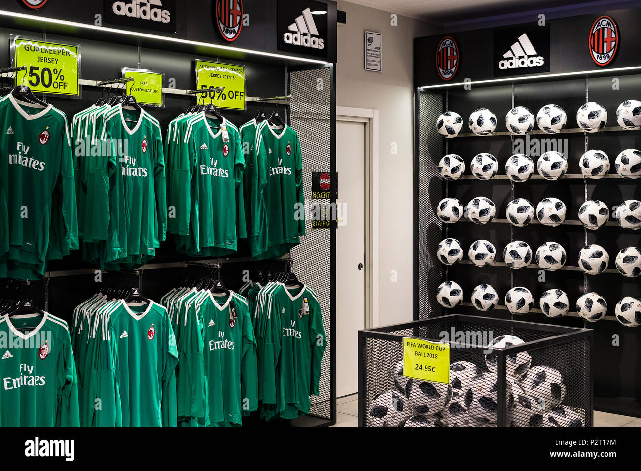 7 JUNE 2018, MILAN, ITALY: Official Store FC Inter Milan and Milan ...