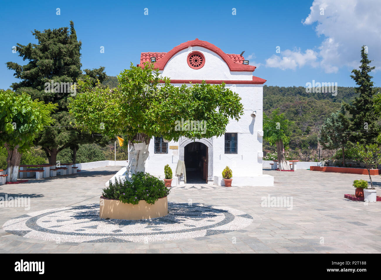 Kalopetra Monastery, Orthodox church. Island of Rhodes, Rodos, Greece ...