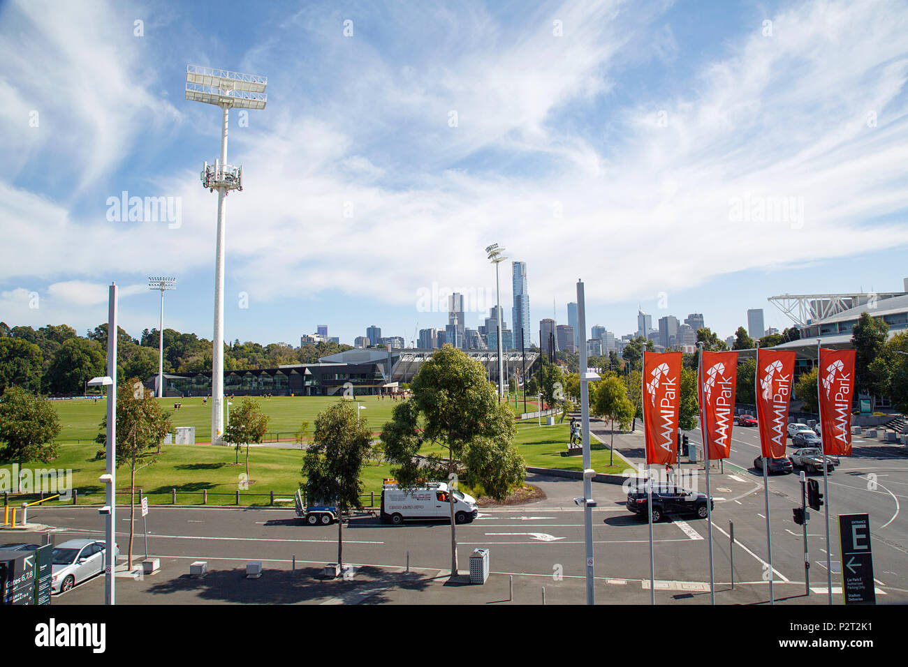 Melbourne, Australia: April 09, 2018: The Melbourne Rectangular Stadium ...