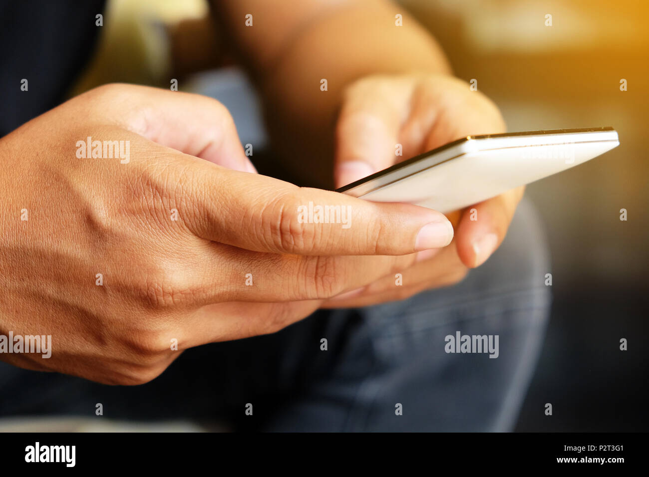 Using Smart Phone, image of people holding and touching a smartphone ...