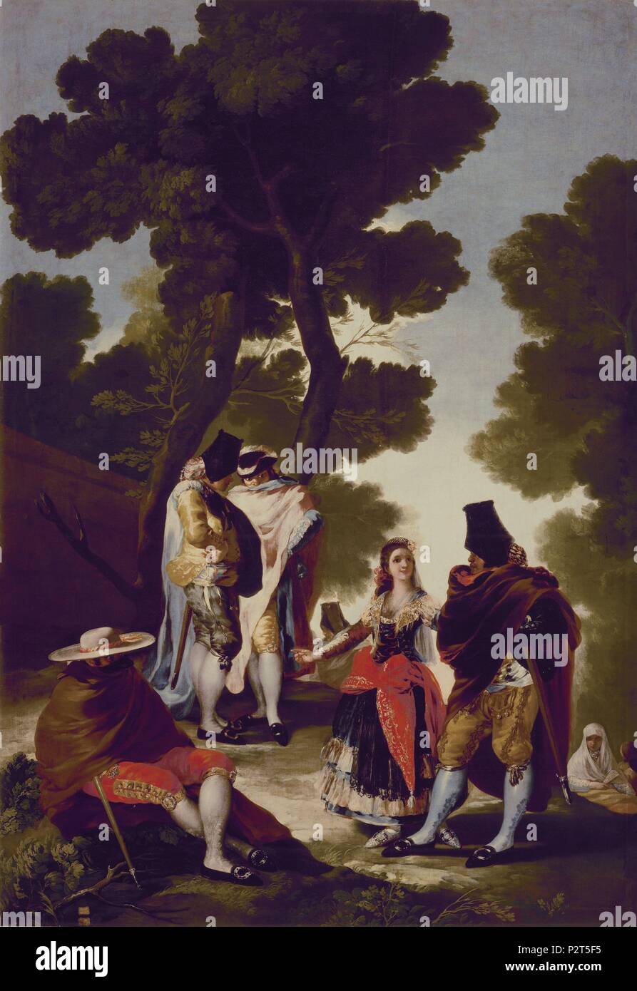 'The Maja and the Cloaked Men or A Walk through Andalusia', 1777, Oil ...