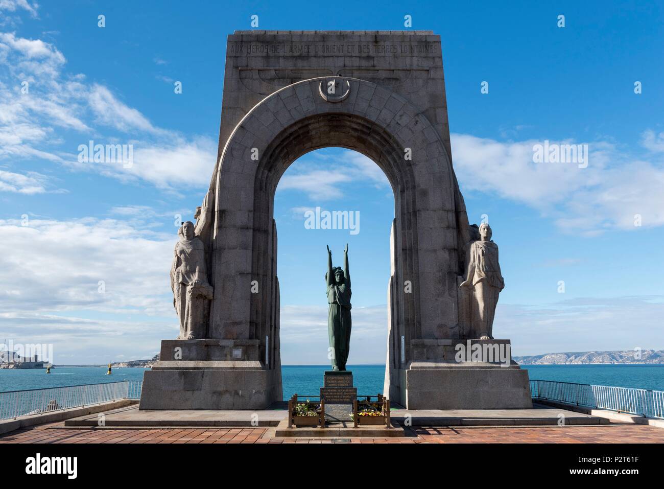 France, Bouches du Rhone, Marseille, La Corniche, Gate of the Orient ...
