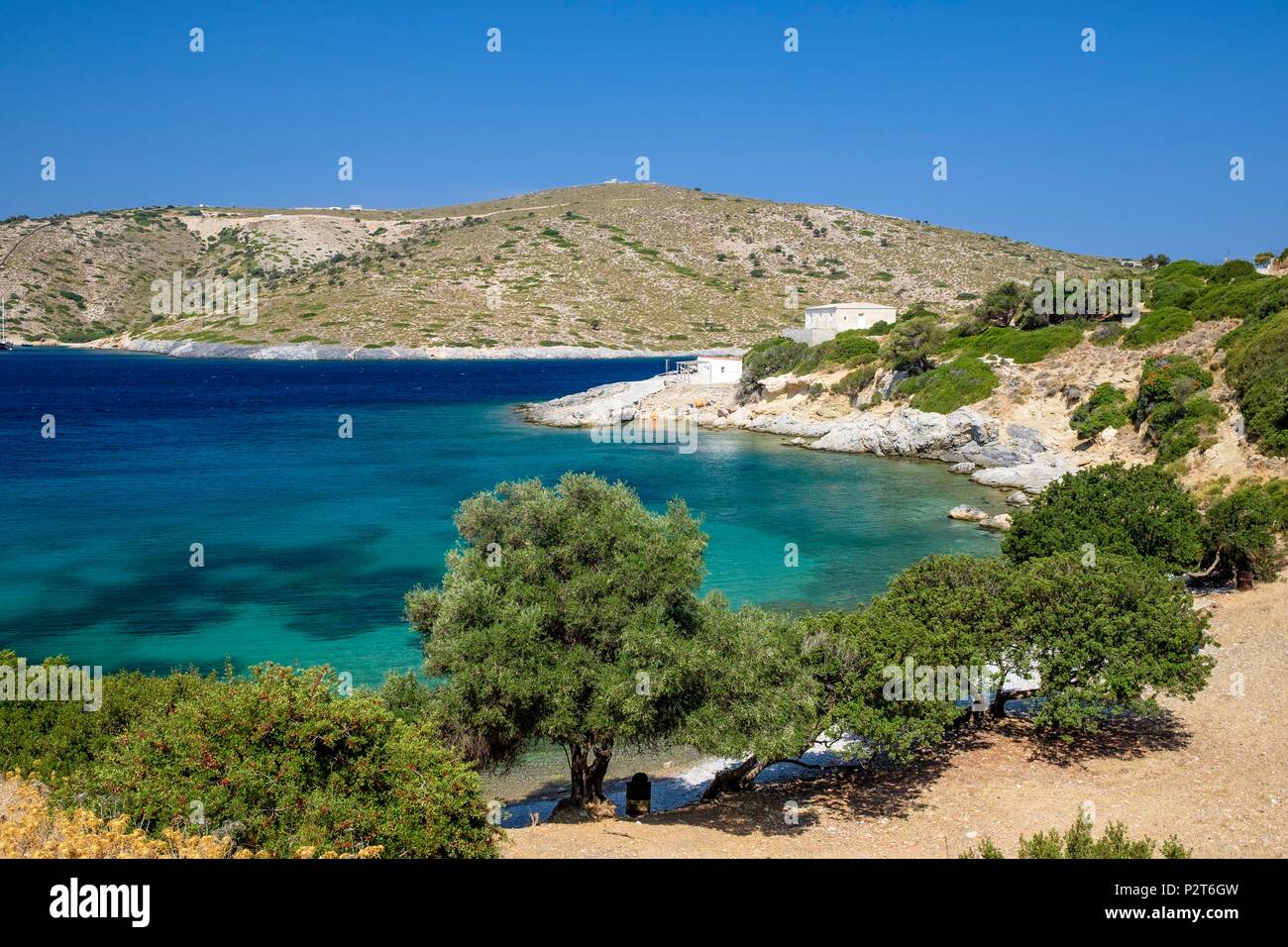 Geece, Dodecanese archipelago, Agathonisi island, Poros bay and Vathy ...