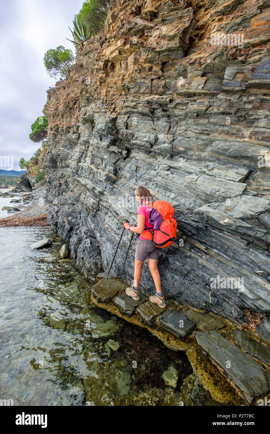 Spain, Catalonia, hiking from Cerbere in France to Llança in Spain on ...
