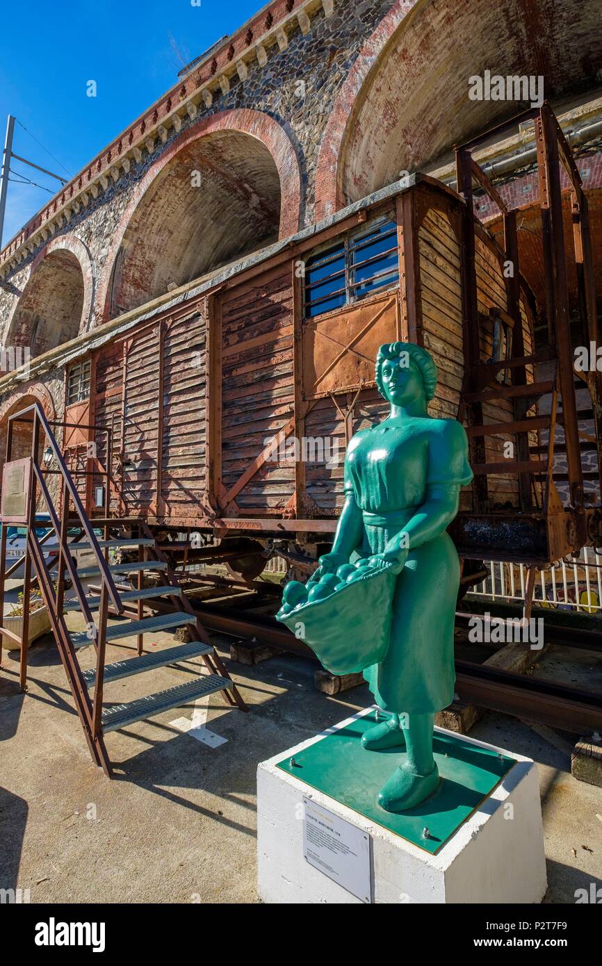 France, Pyrenees Orientales, Cote Vermeille, Cerbere, tribute to ...