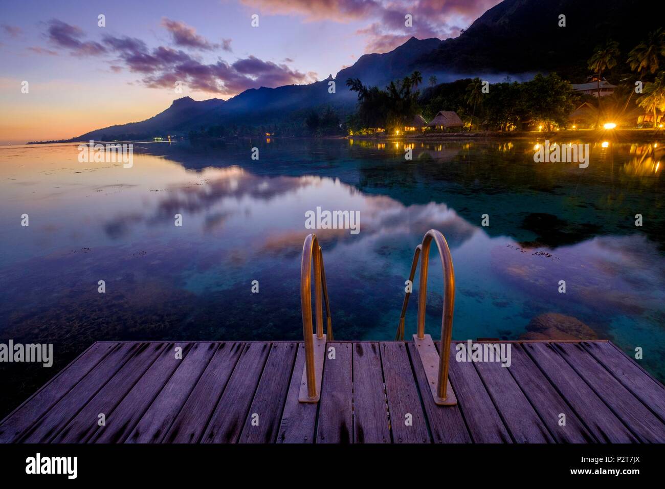 France, French Polynesia, Society Islands, Windward Islands, Moorea, A ...