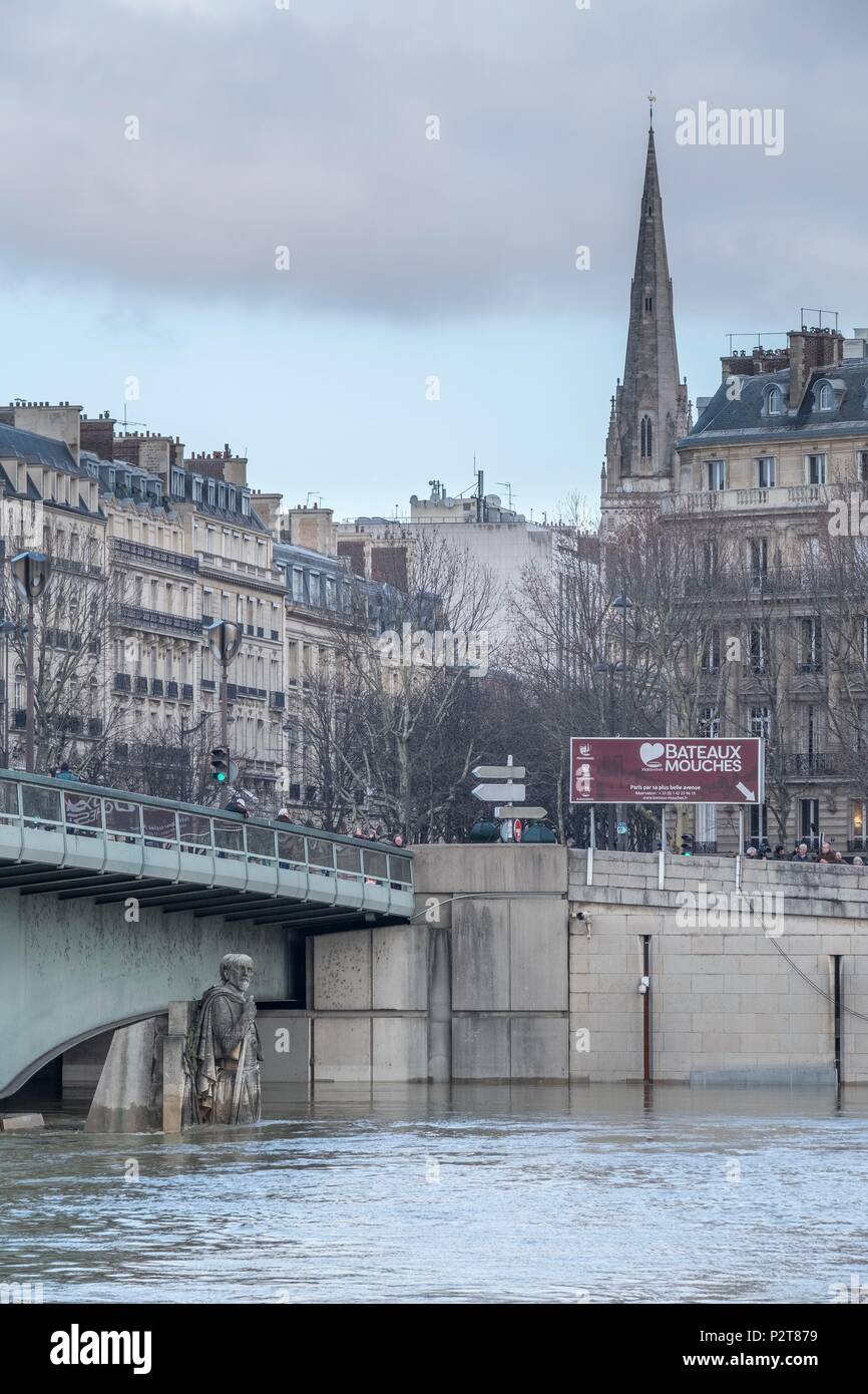 France, Paris, area listed as World Heritage by UNESCO, the Zouave of ...