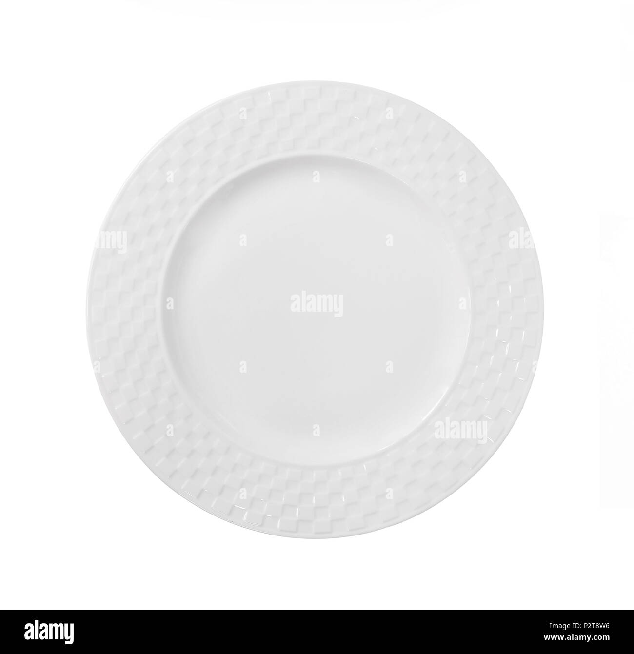 empty plate isolated on white background Stock Photo - Alamy