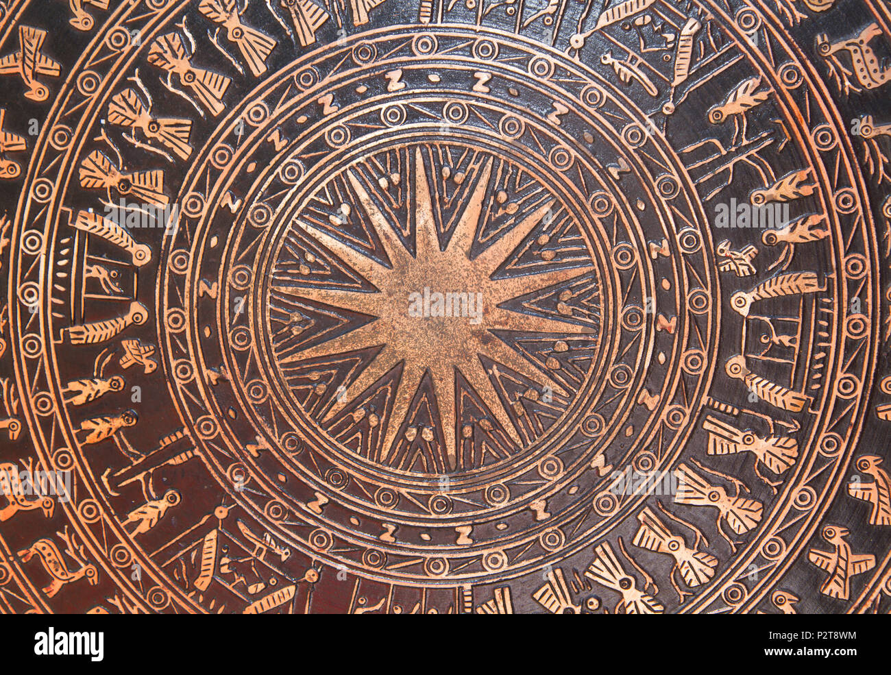 Chinese drum pattern - played during the sacred ceremony Stock Photo ...