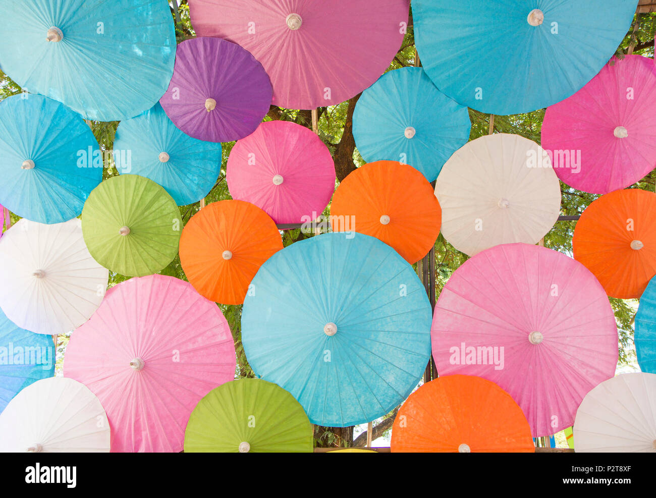 Colorful paper umbrella Stock Photo - Alamy