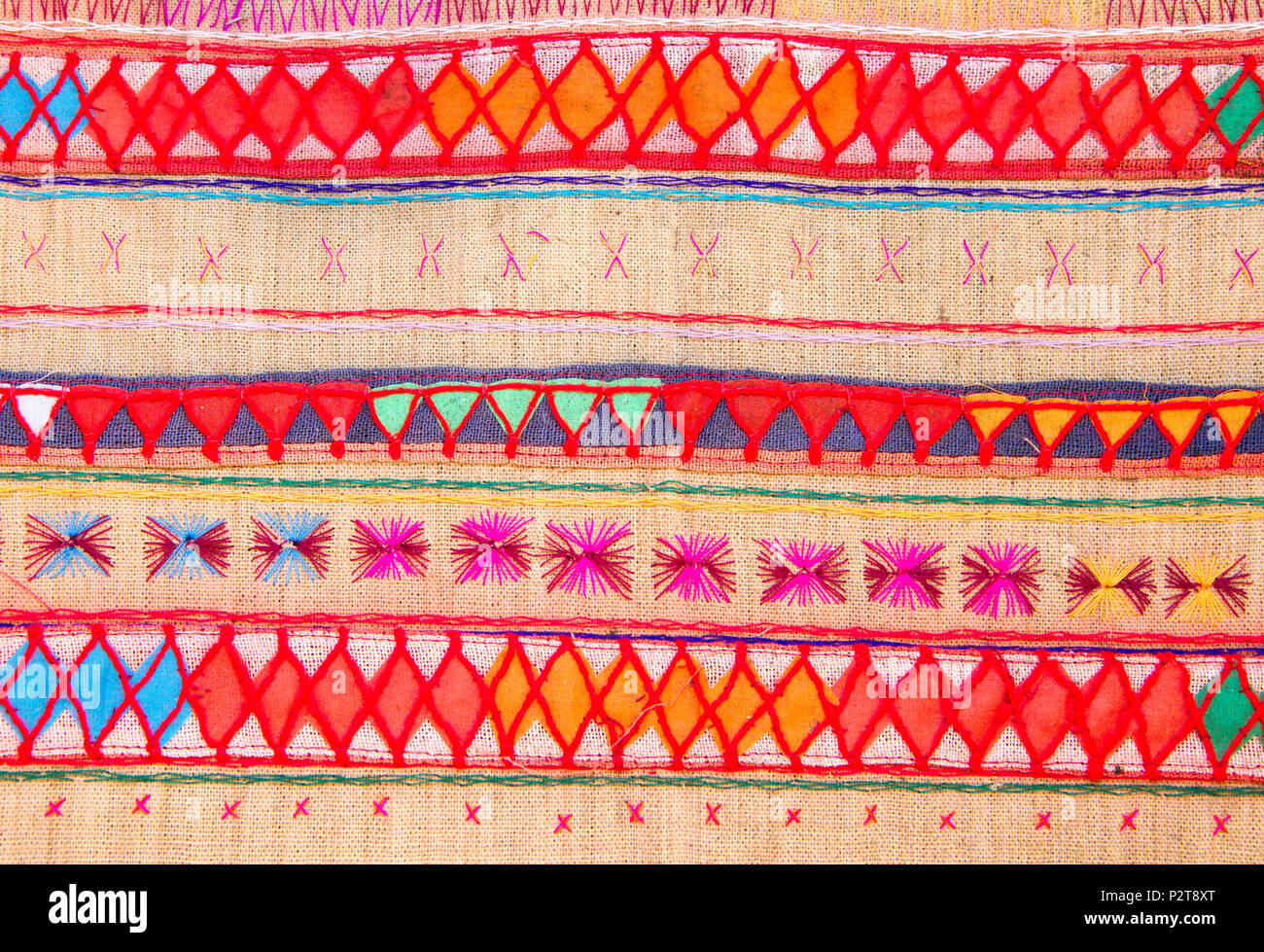 Colorful native Thai style cloth pattern Stock Photo - Alamy