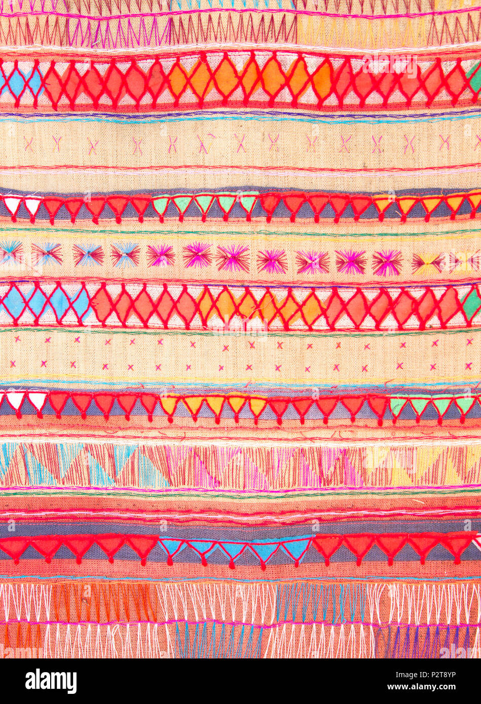 Colorful native Thai style cloth pattern Stock Photo - Alamy