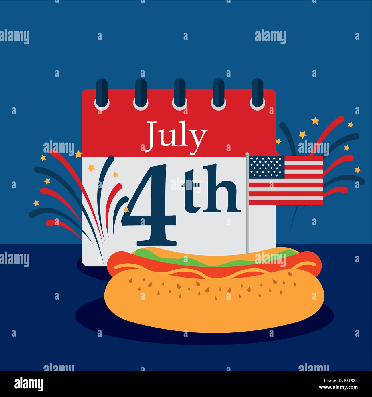food american independence day important date calendar july hotdog usa ...