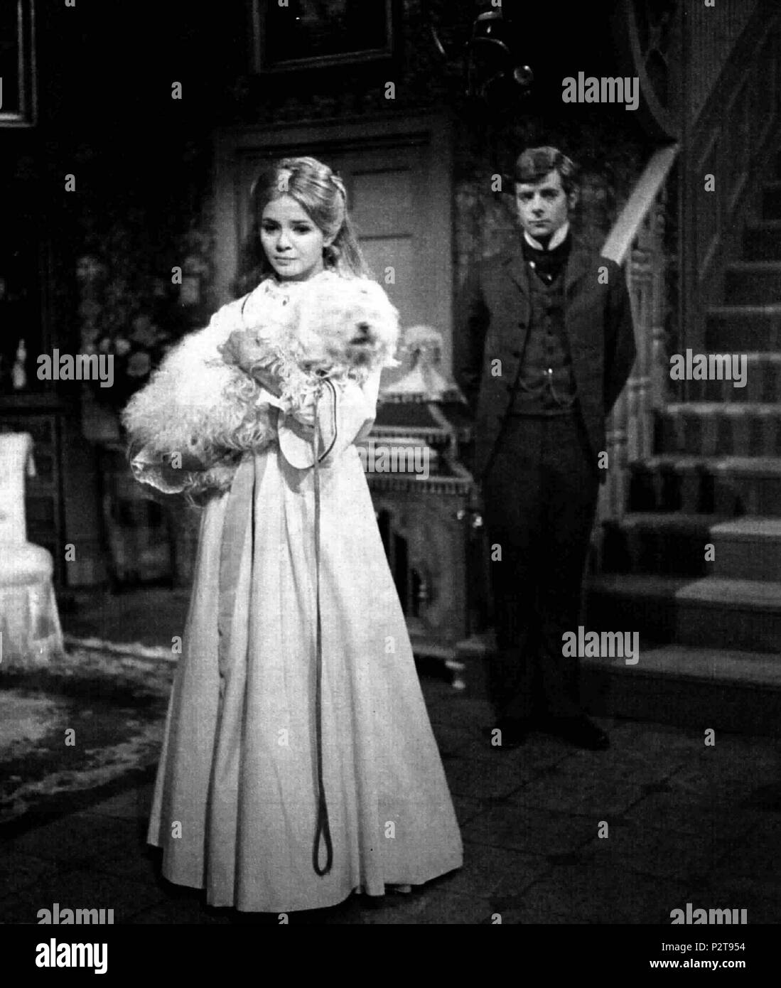 . Italian actors Laura Efrikian and Giancarlo Giannini while shooting a ...