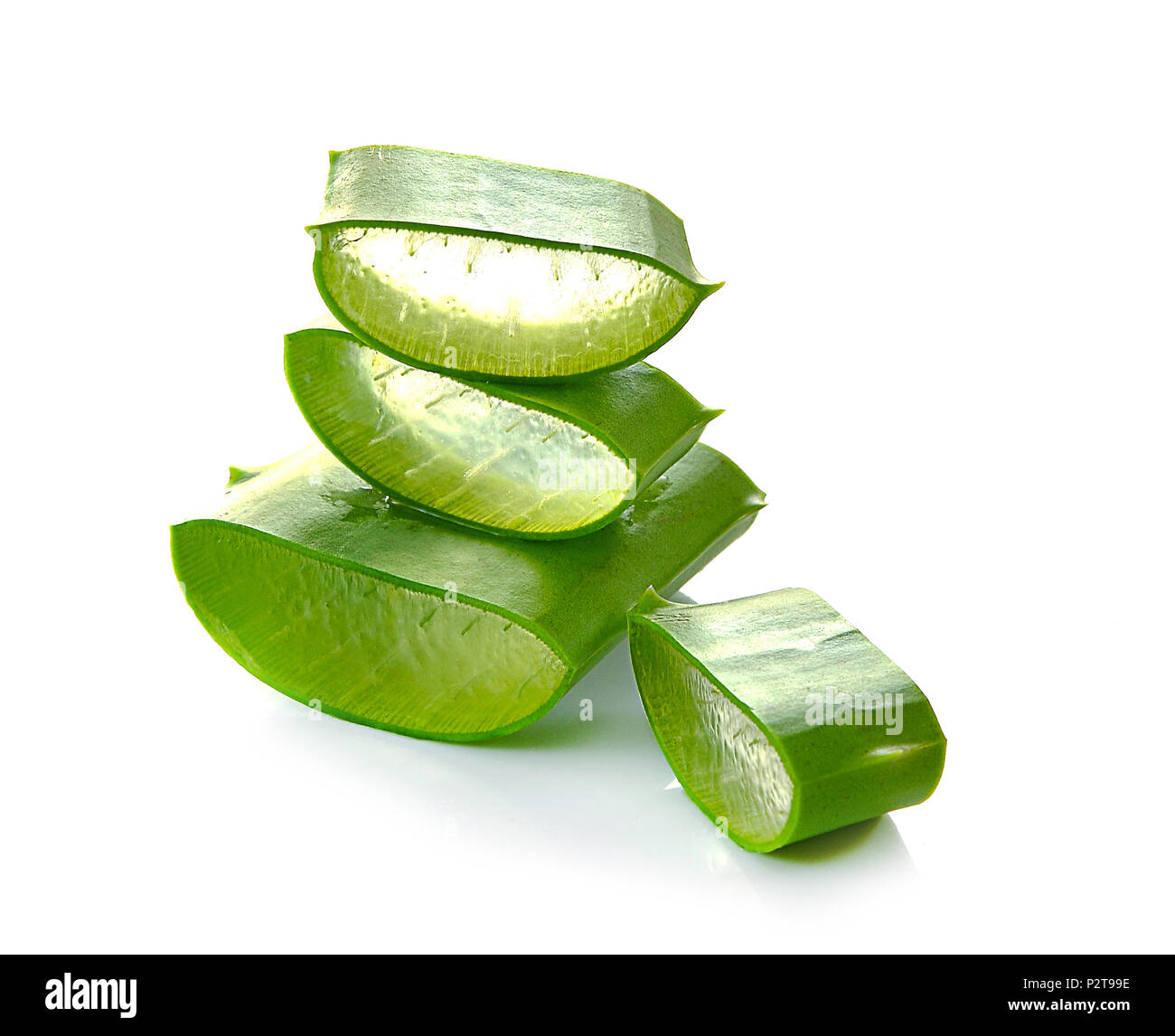 aloe vera fresh leaf isolated white background Stock Photo - Alamy