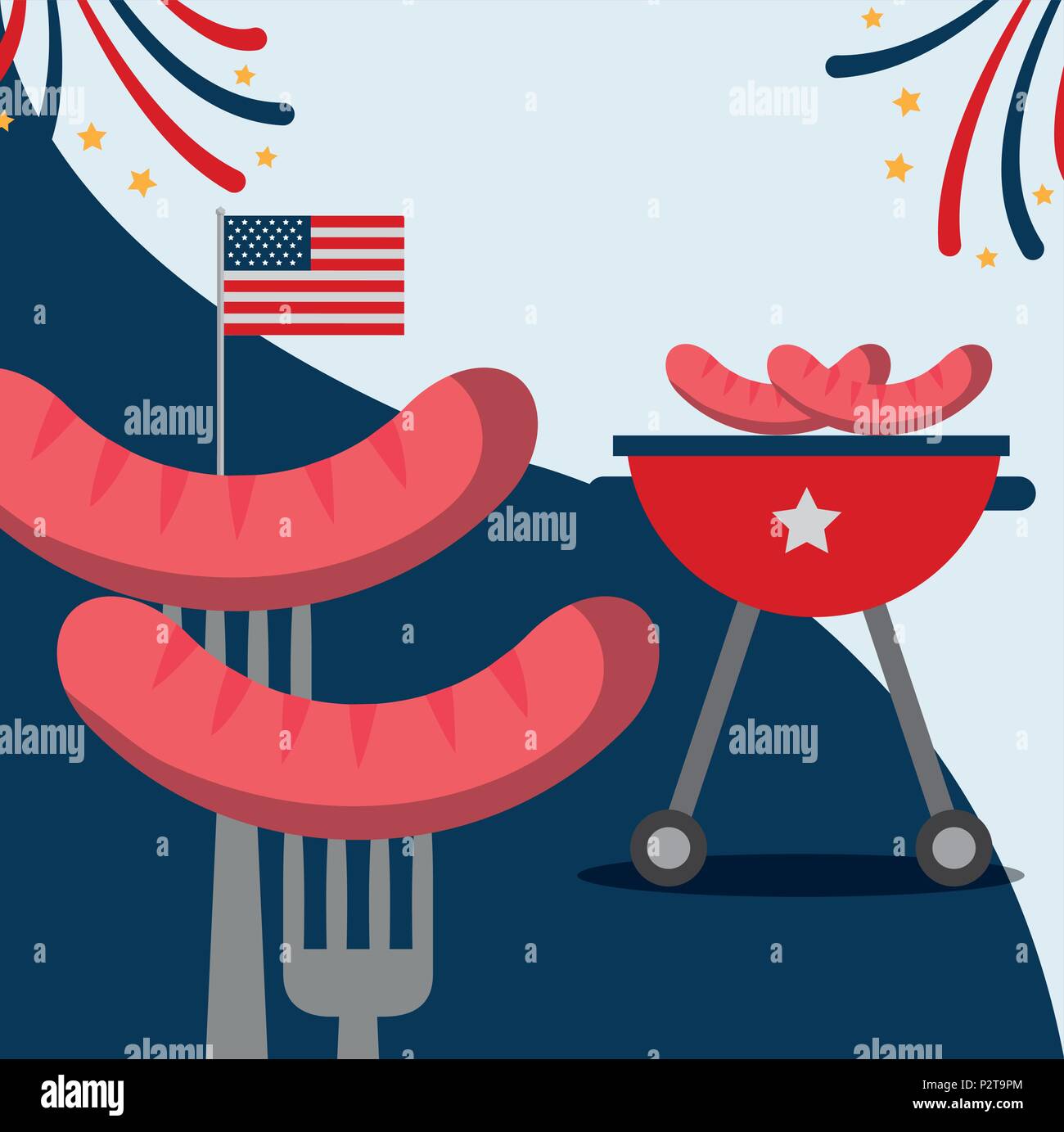 Many sausages Stock Vector Images - Alamy