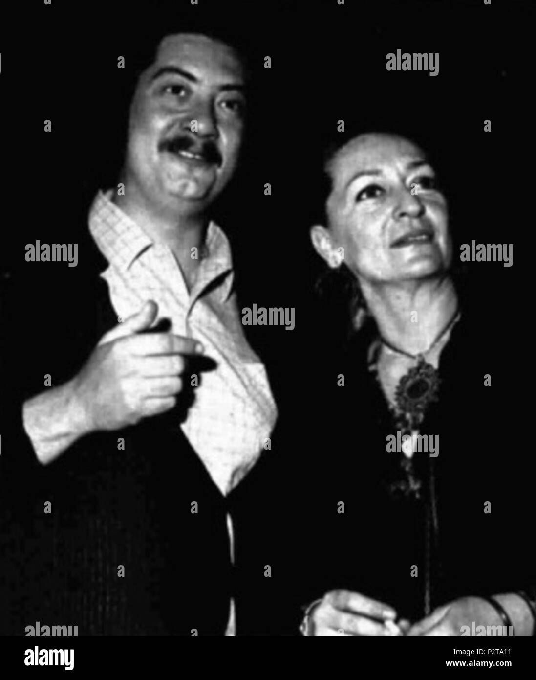 . Italian actors Mario Valgoi and Gabriella Giacobbe at the rehearsal ...