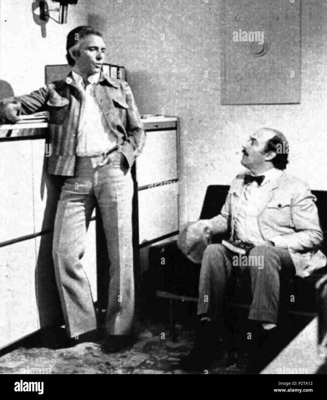 . Italian actors Paolo Ferrari and Silvio Spaccesi on stage . 1972 ...