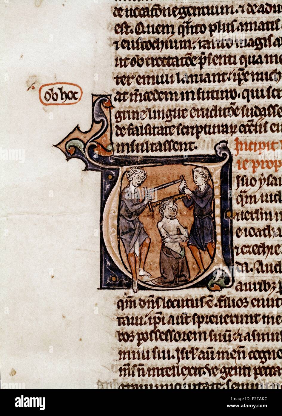 BIBLIA- S XIII MS 559 LETRA V- MUERTE DE ISAIAS-701 A.C-MINIATURA ...